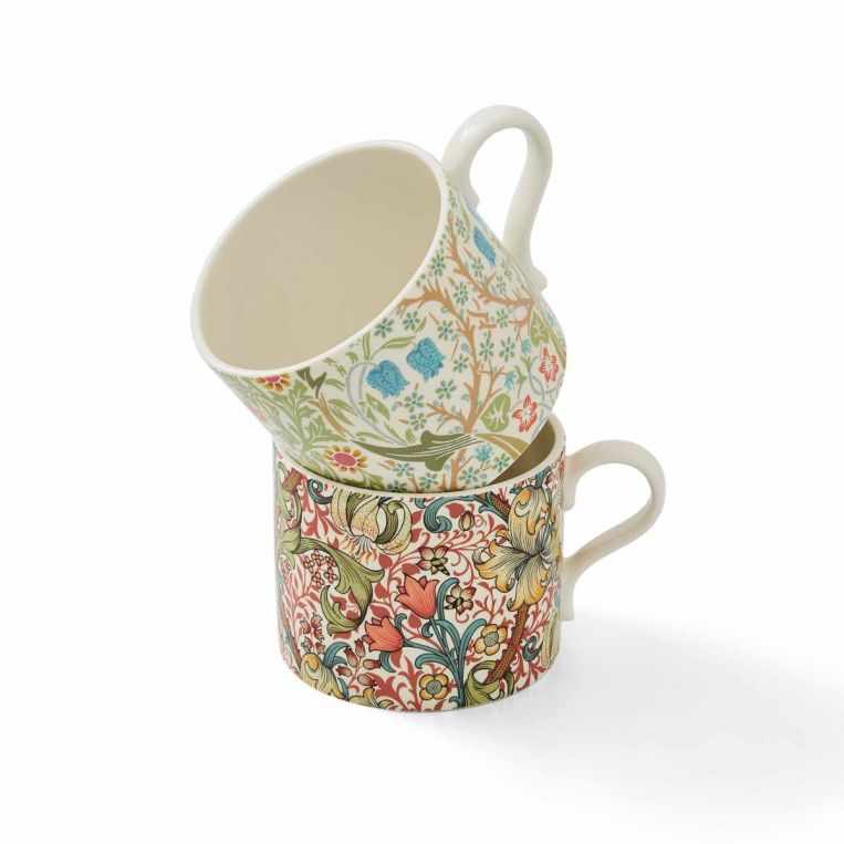 Spode Morris & Co Mugs - Blackthorn & Golden Lily, Set of 2 – Cook n Dine